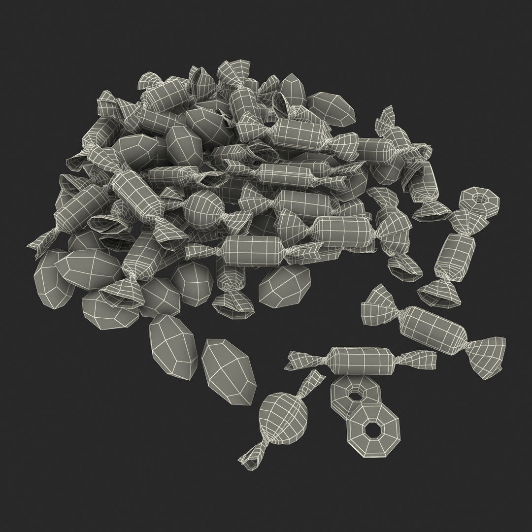 3d colorful candy pile