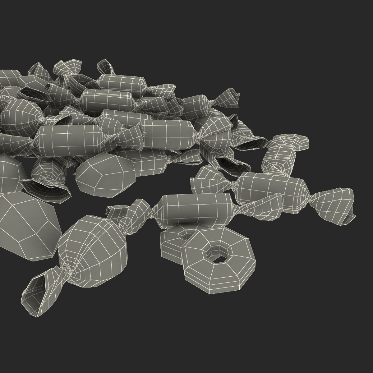 3d colorful candy pile