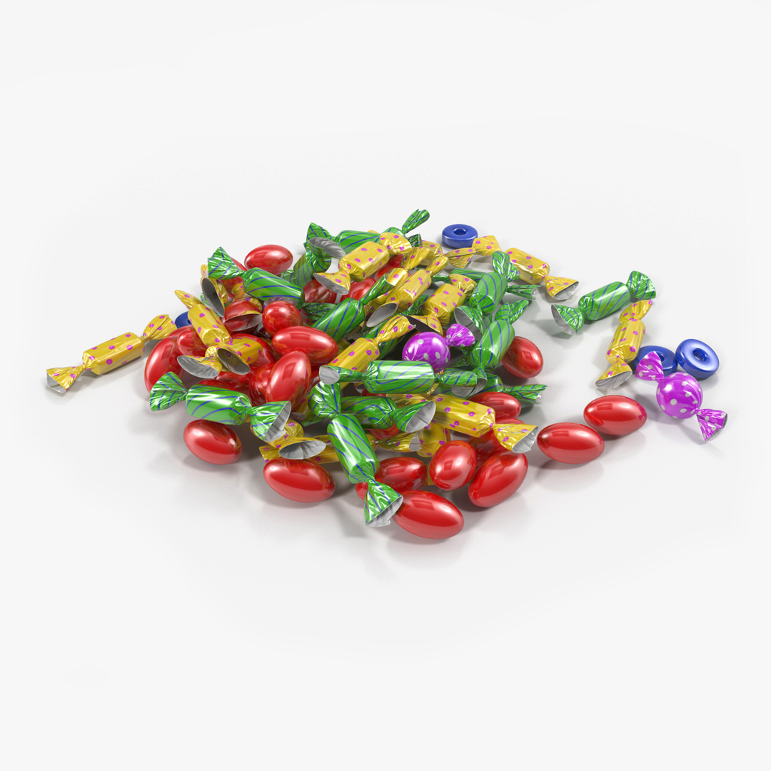 3d colorful candy pile