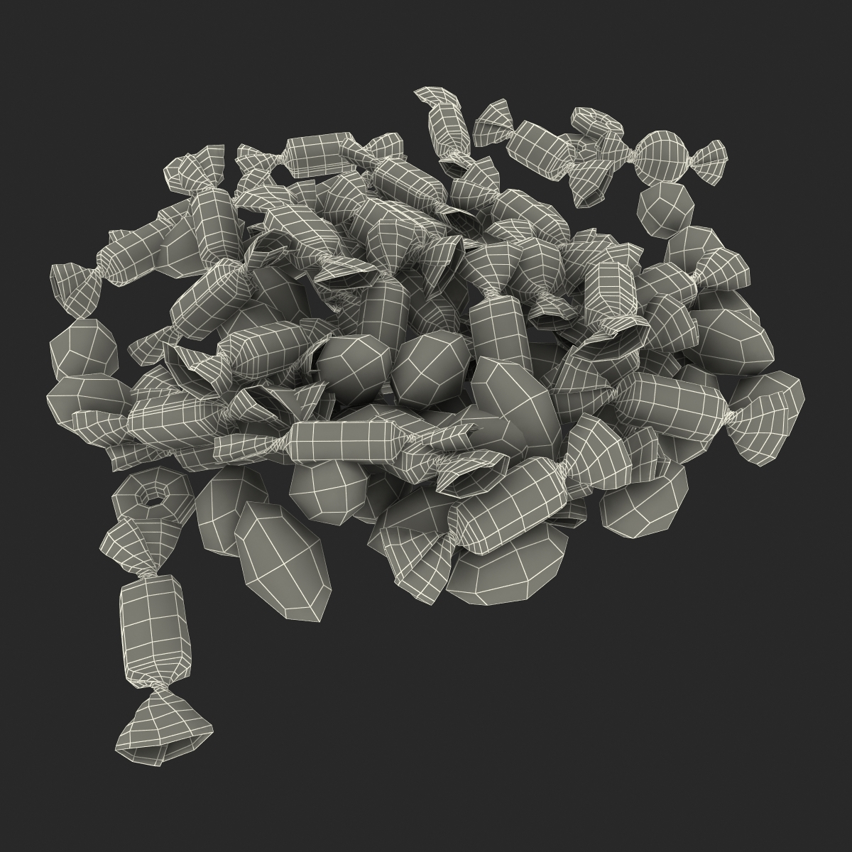 3d colorful candy pile