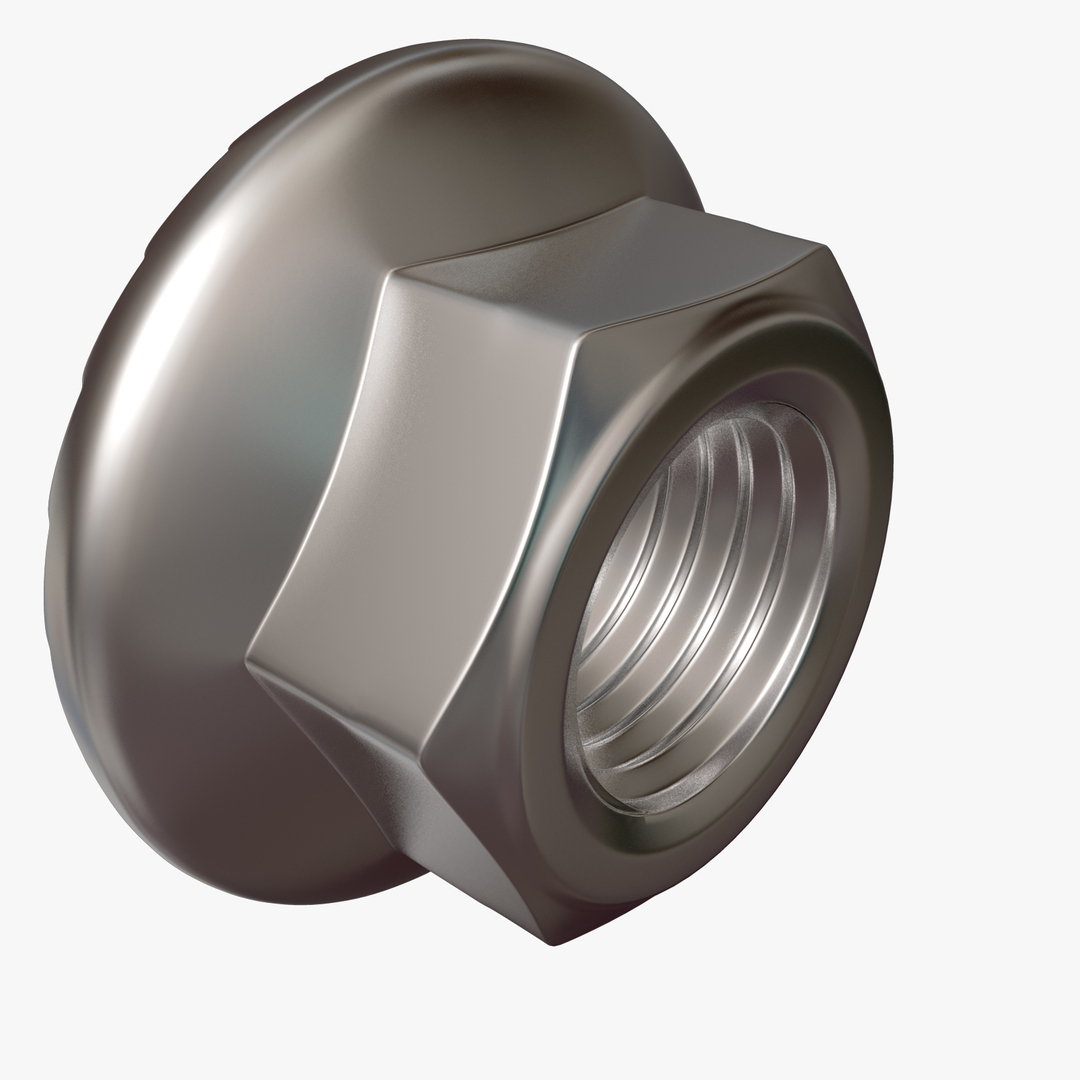 3d Model Hex Nut Flange