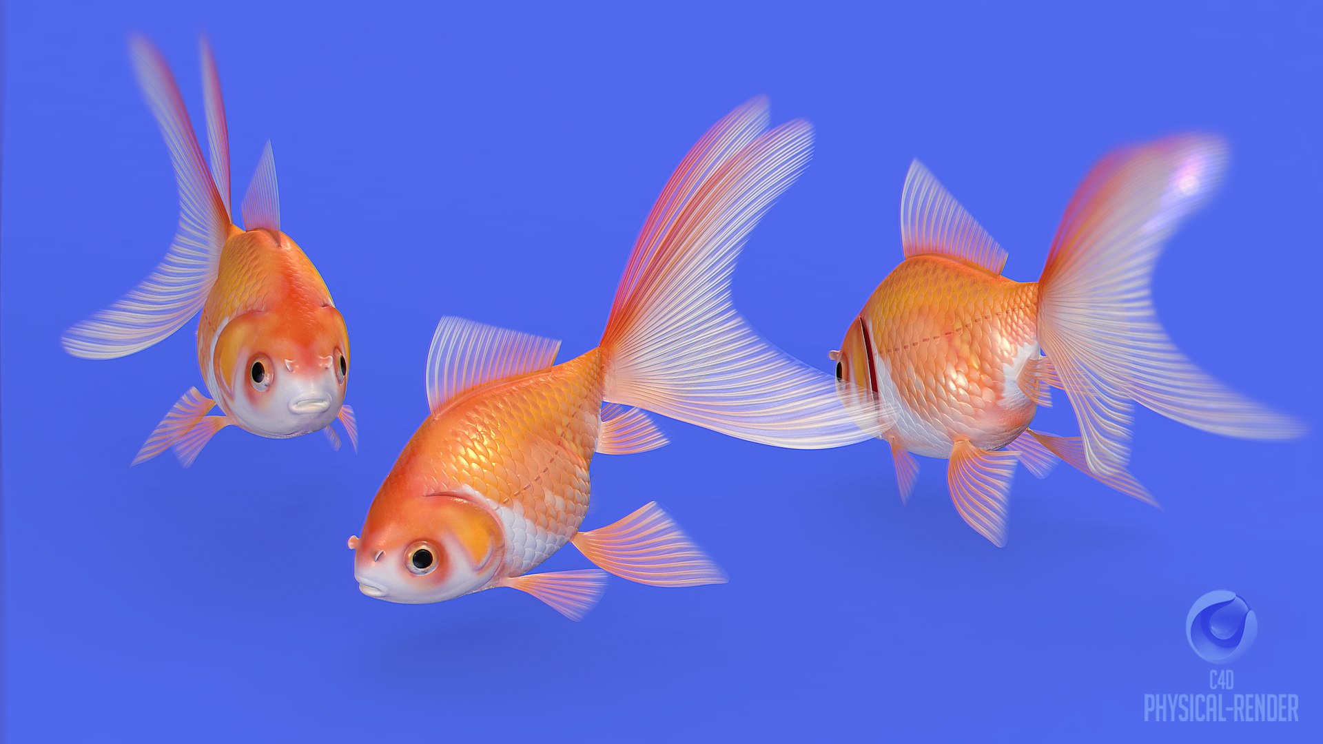 Fishbowl Glass Goldfish Veiltail Fish Collection 8K 3D - TurboSquid 1863489