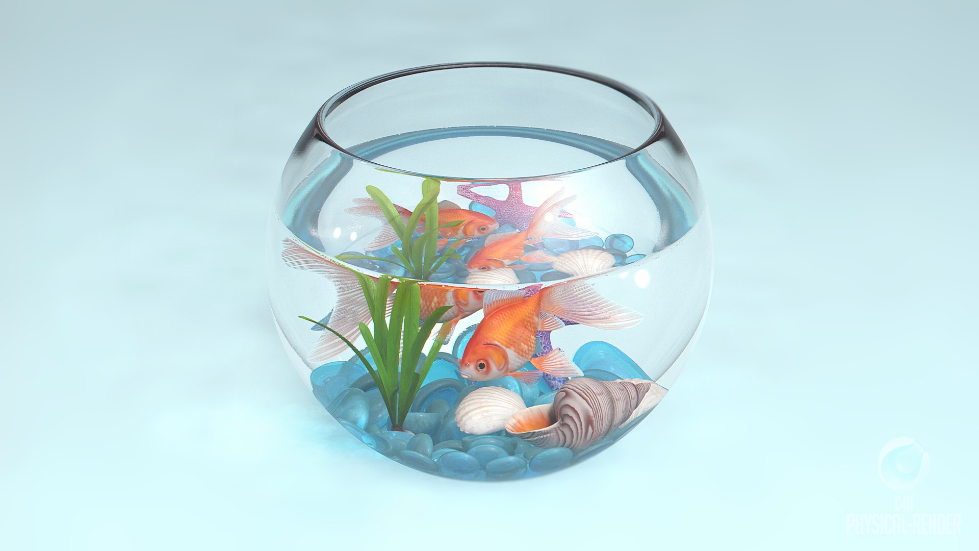 Fishbowl Glass Goldfish Veiltail Fish Collection 8K 3D - TurboSquid 1863489