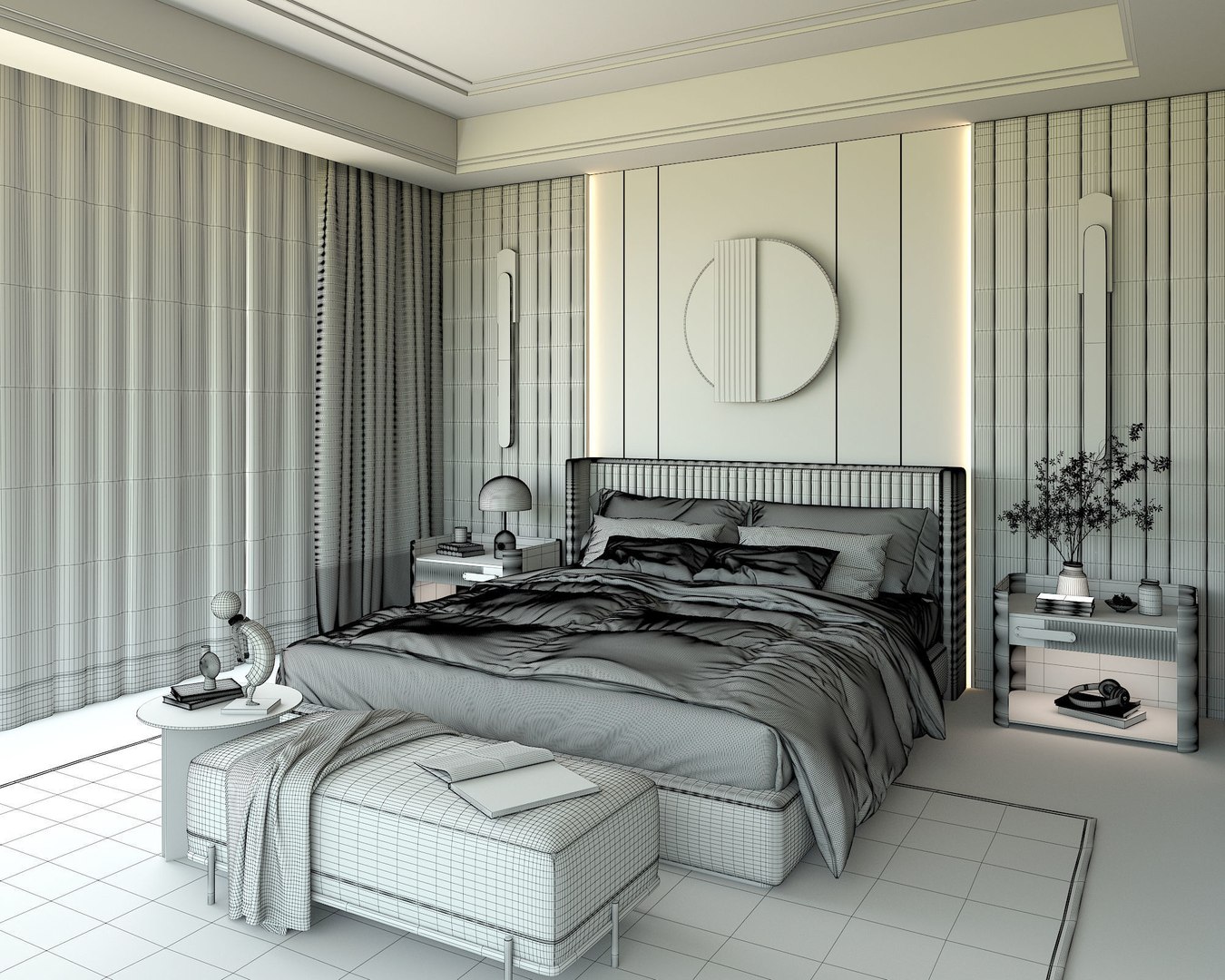 3D Modern Bedroom Scene 34 - TurboSquid 2274764