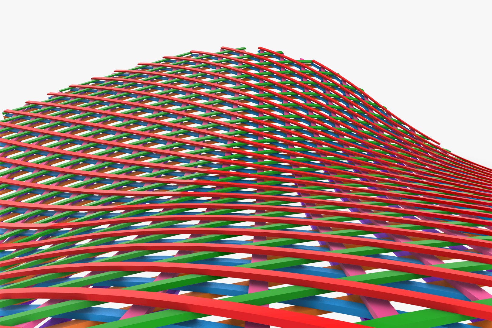 Futuristic Layered timber beams structure V2 3D model - TurboSquid 1970796