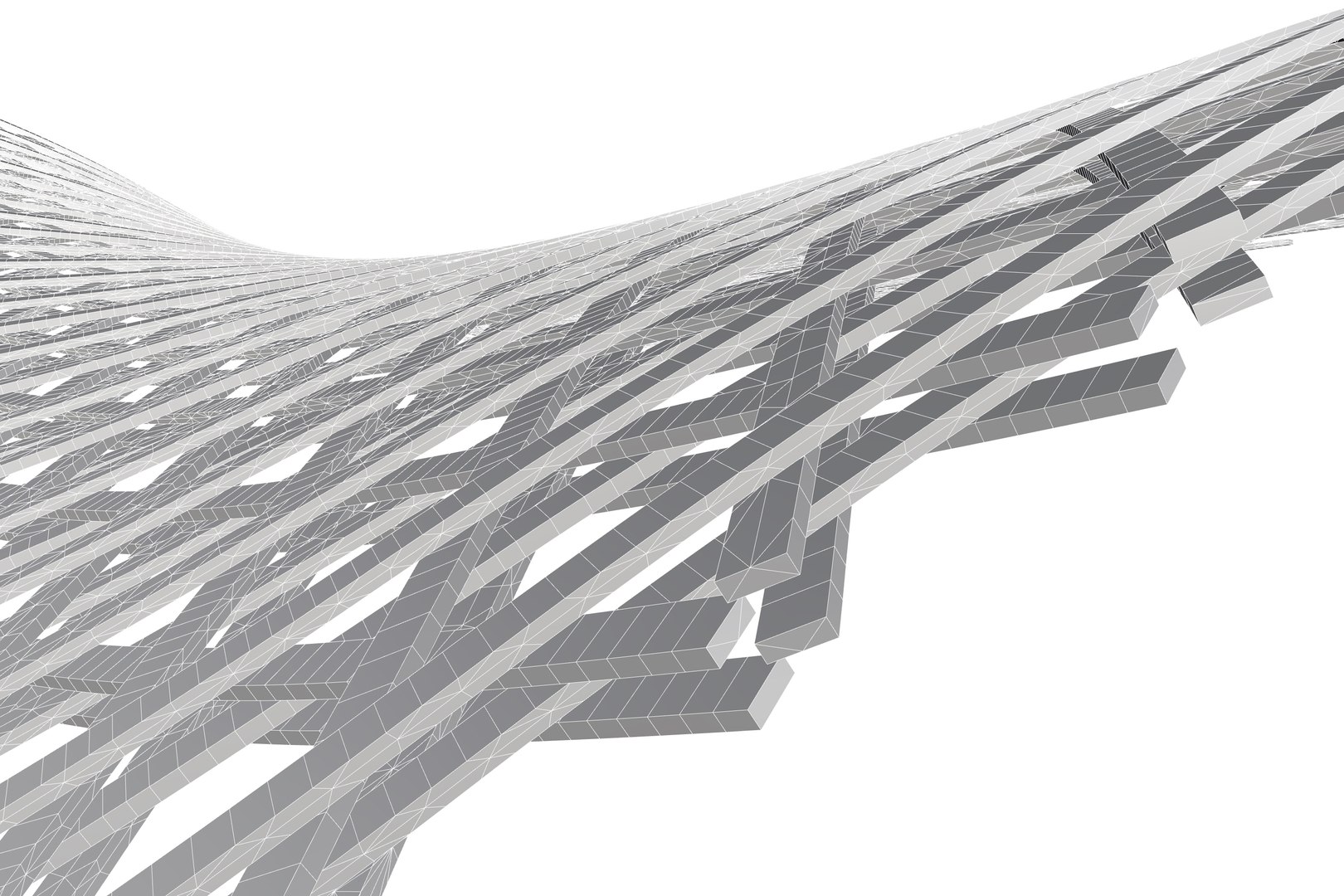 Futuristic Layered timber beams structure V2 3D model - TurboSquid 1970796