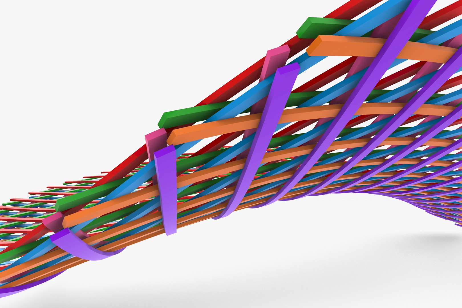 Futuristic Layered timber beams structure V2 3D model - TurboSquid 1970796