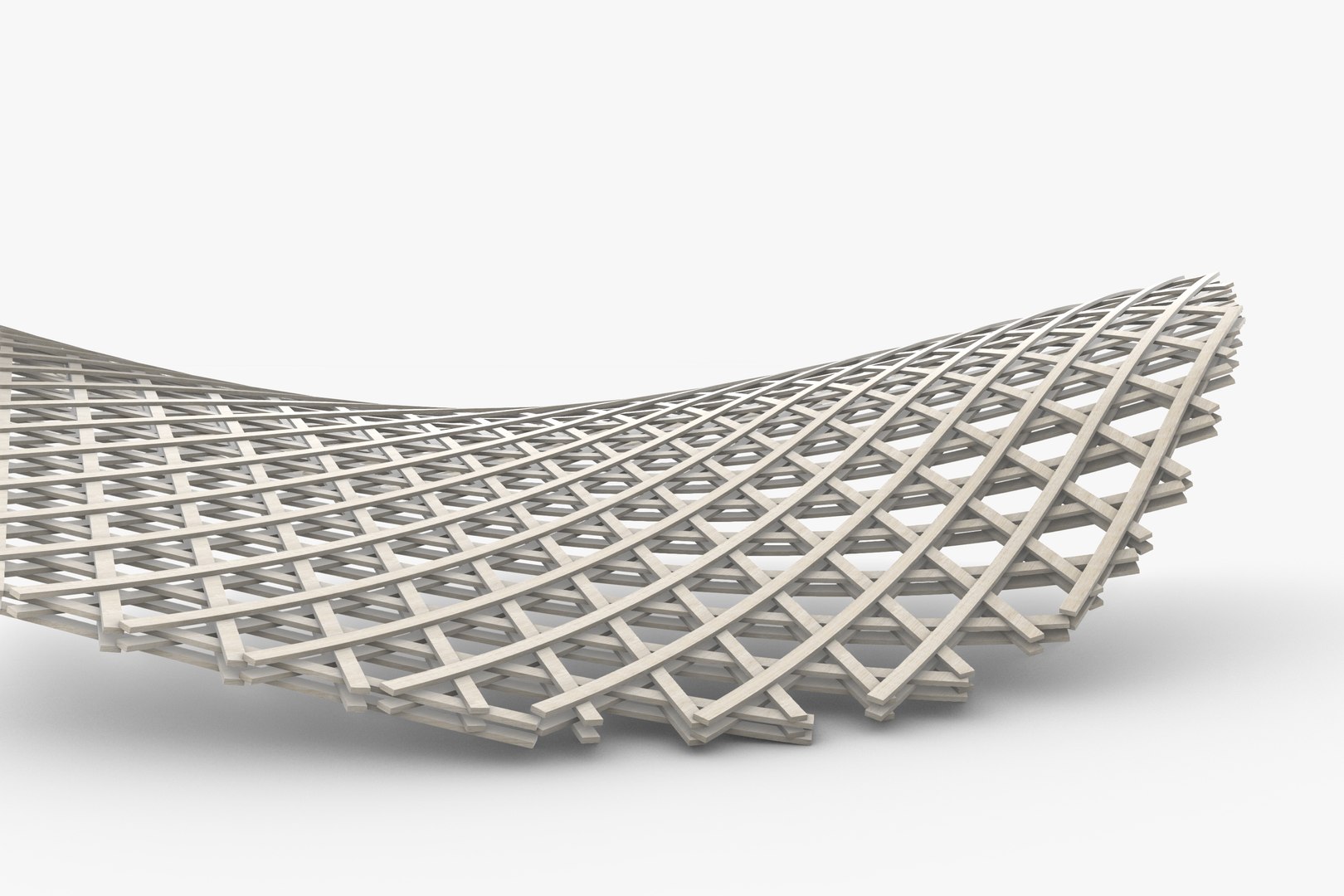 Futuristic Layered Timber Beams Structure V2 3D Model - TurboSquid 1970796