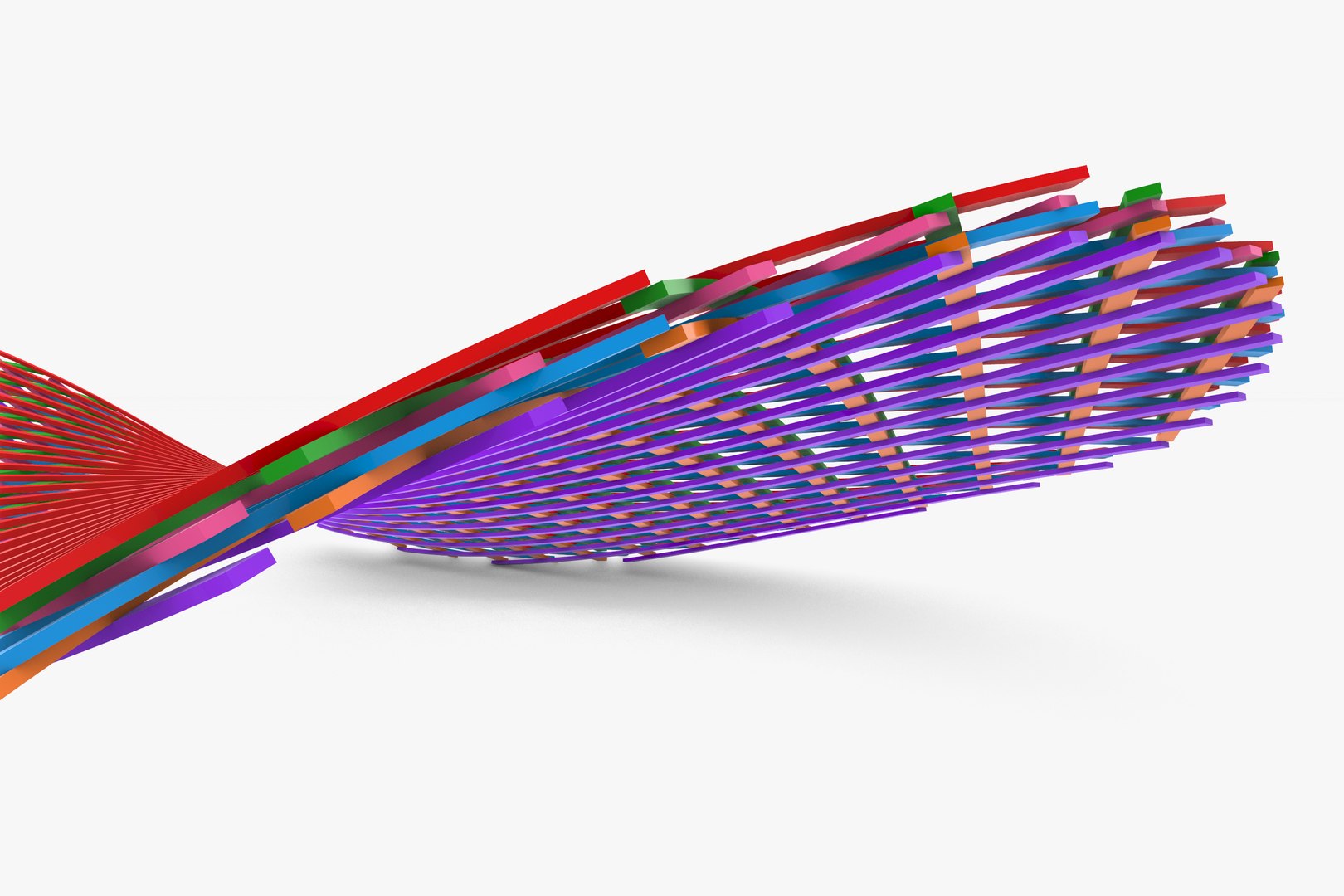 Futuristic Layered Timber Beams Structure V2 3D Model - TurboSquid 1970796