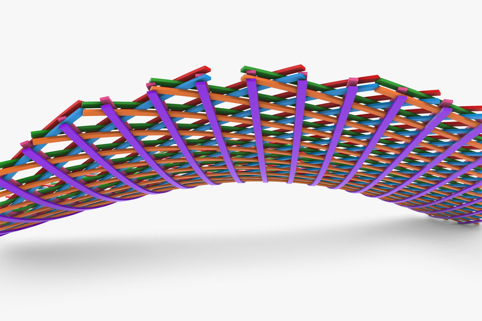 Futuristic Layered Timber Beams Structure V2 3D Model - TurboSquid 1970796