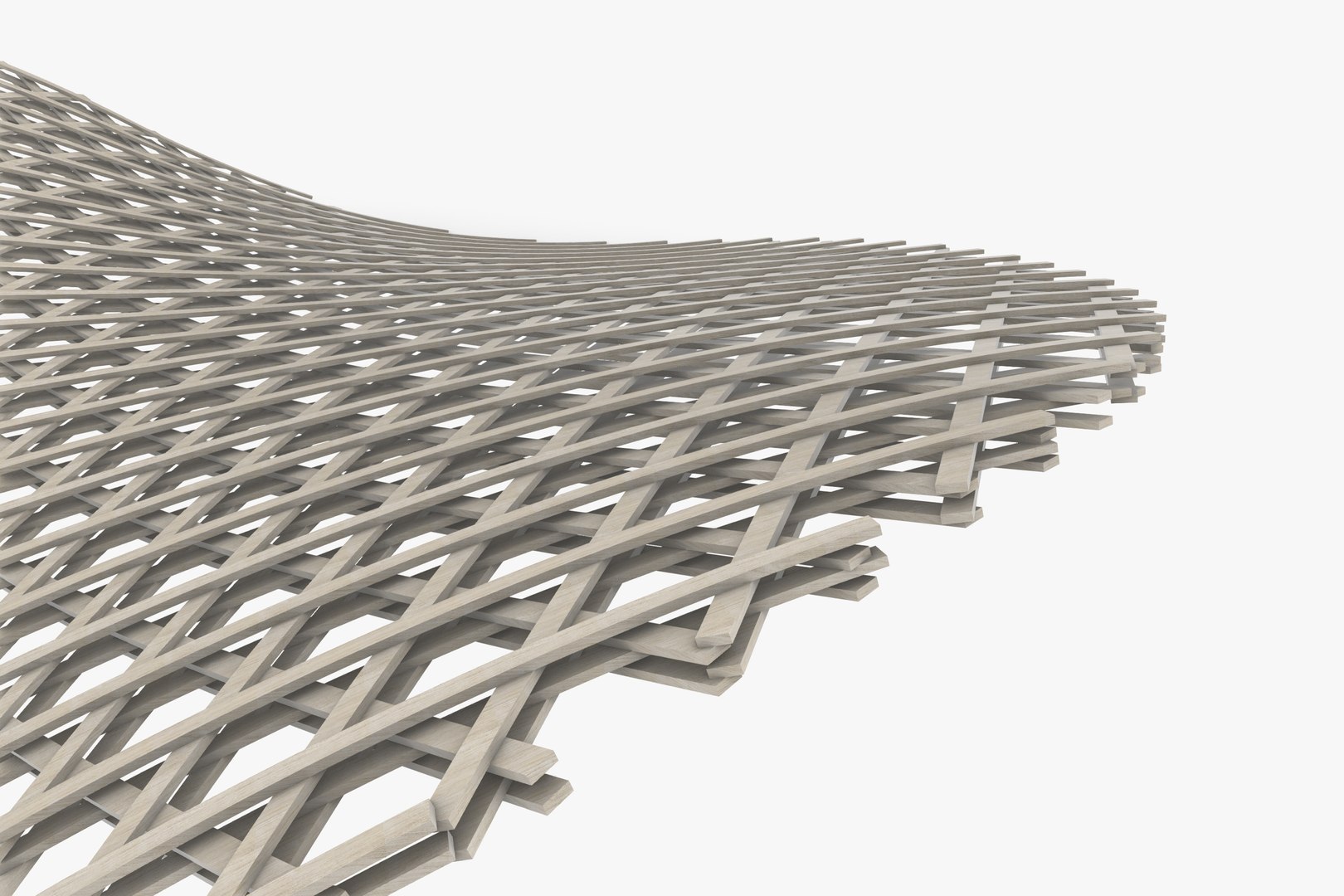 Futuristic Layered Timber Beams Structure V2 3D Model - TurboSquid 1970796