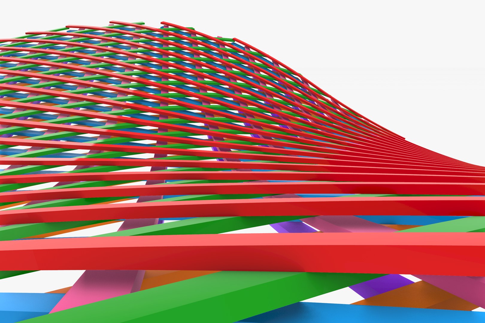 Futuristic Layered timber beams structure V2 3D model - TurboSquid 1970796