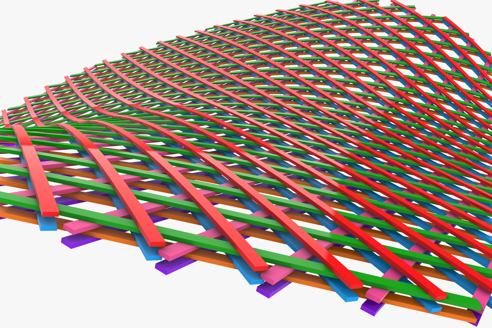 Futuristic Layered Timber Beams Structure V2 3D Model - TurboSquid 1970796