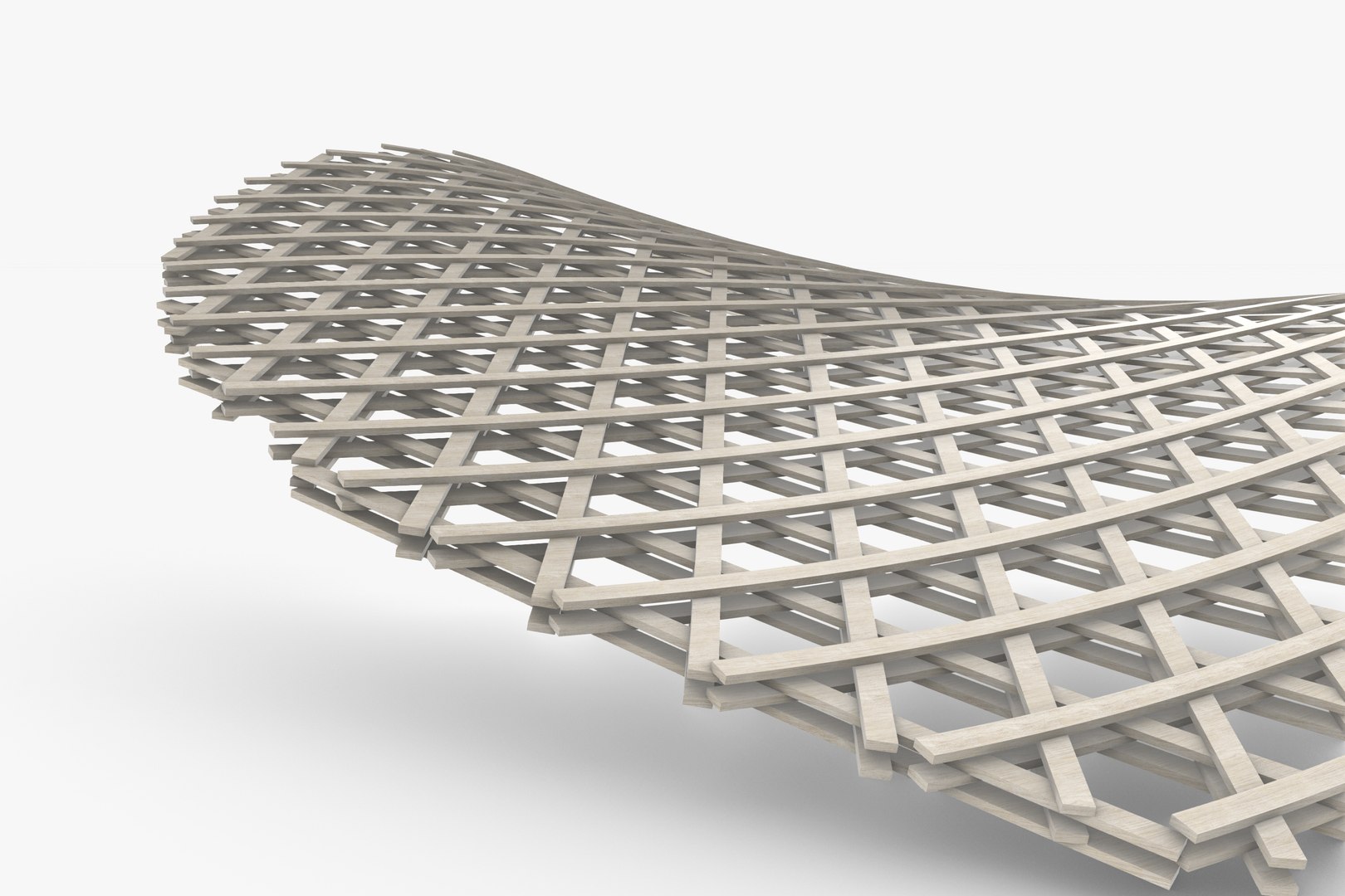 Futuristic Layered Timber Beams Structure V2 3D Model - TurboSquid 1970796