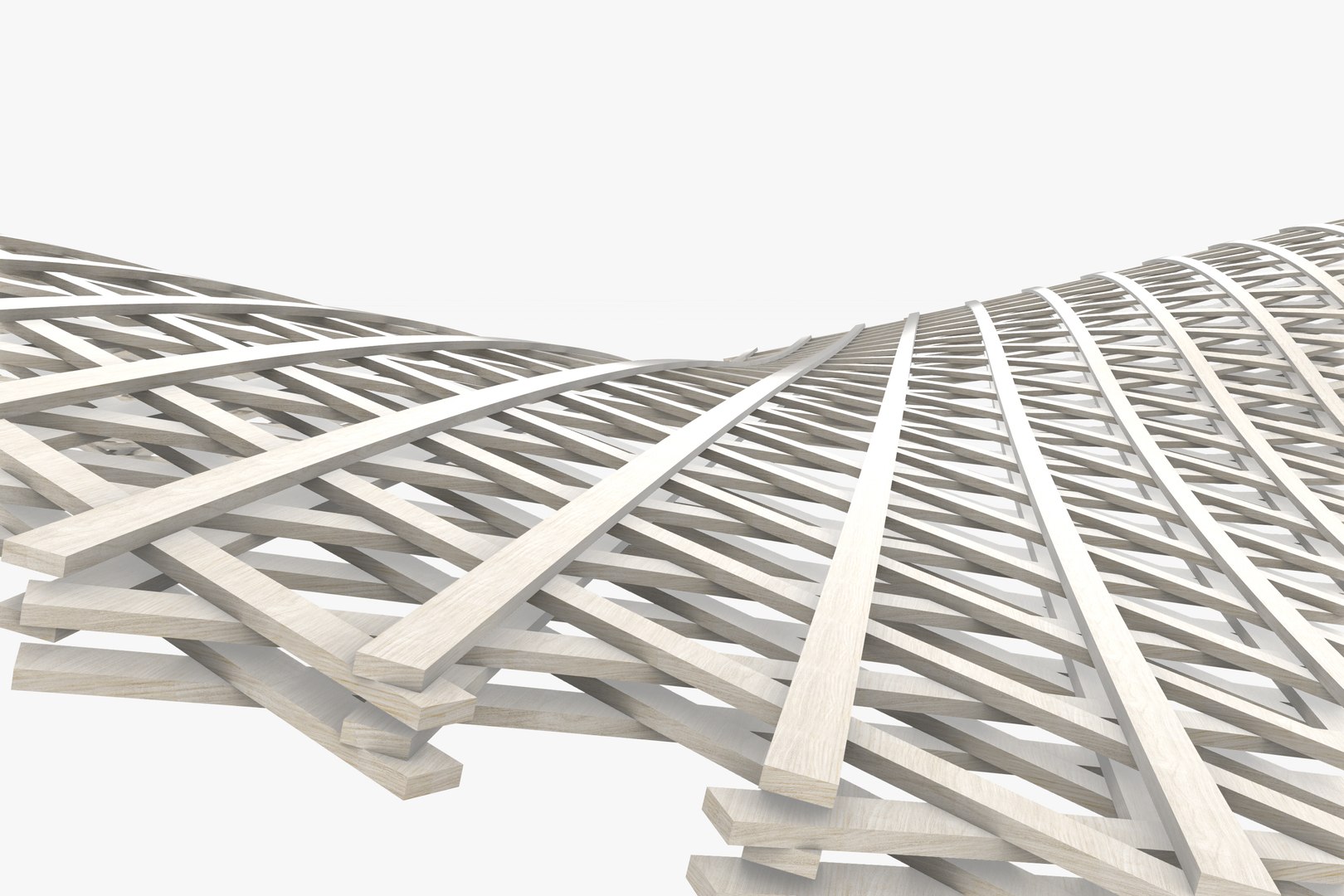 Futuristic Layered Timber Beams Structure V2 3D Model - TurboSquid 1970796