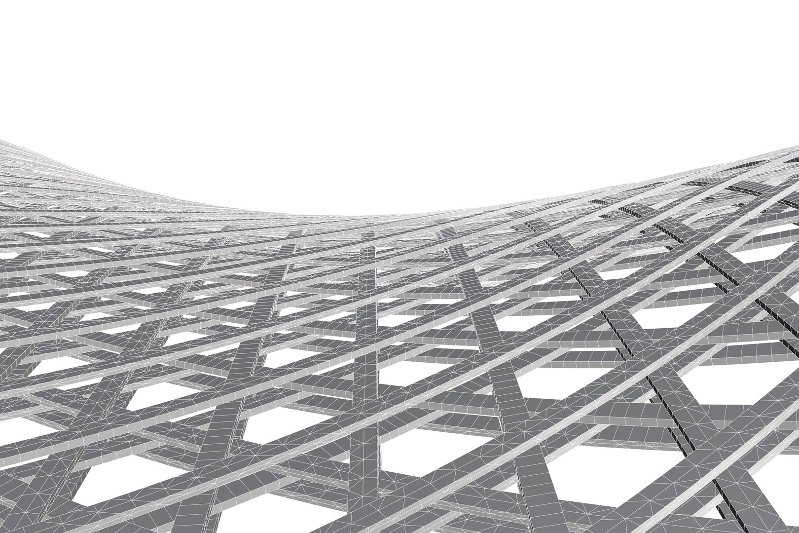 Futuristic Layered timber beams structure V2 3D model - TurboSquid 1970796