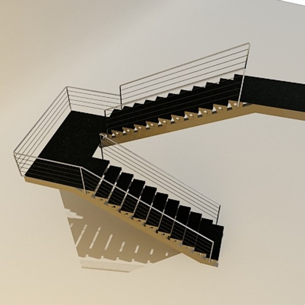 3d model steel structure stairs