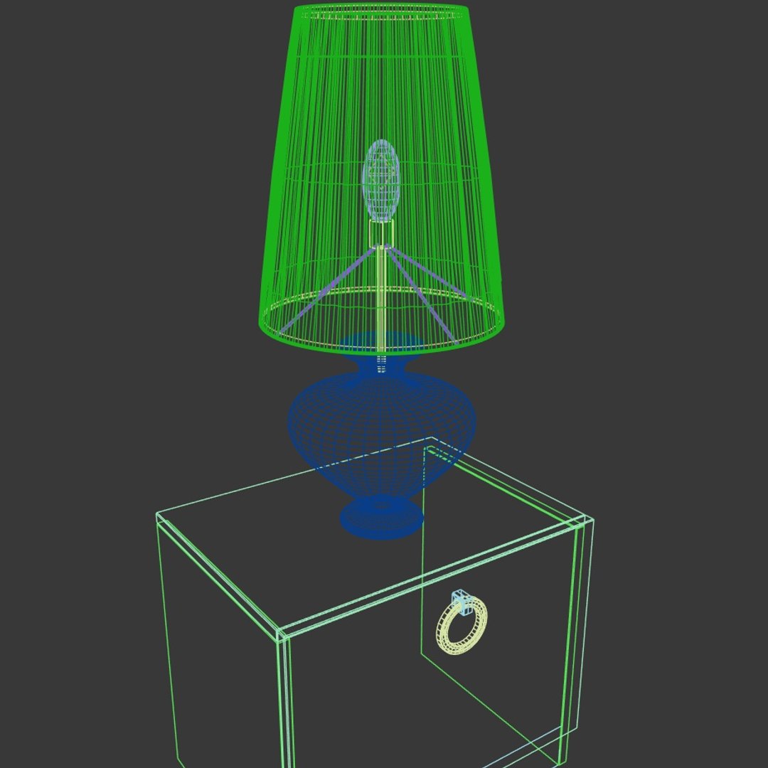 bedside table lamp shade 3d 3ds