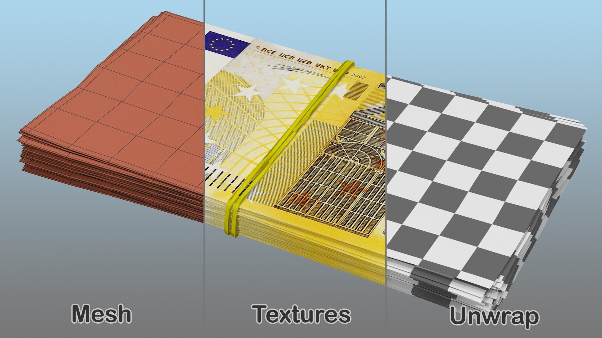 3D paper euro banknotes bank - TurboSquid 1463232