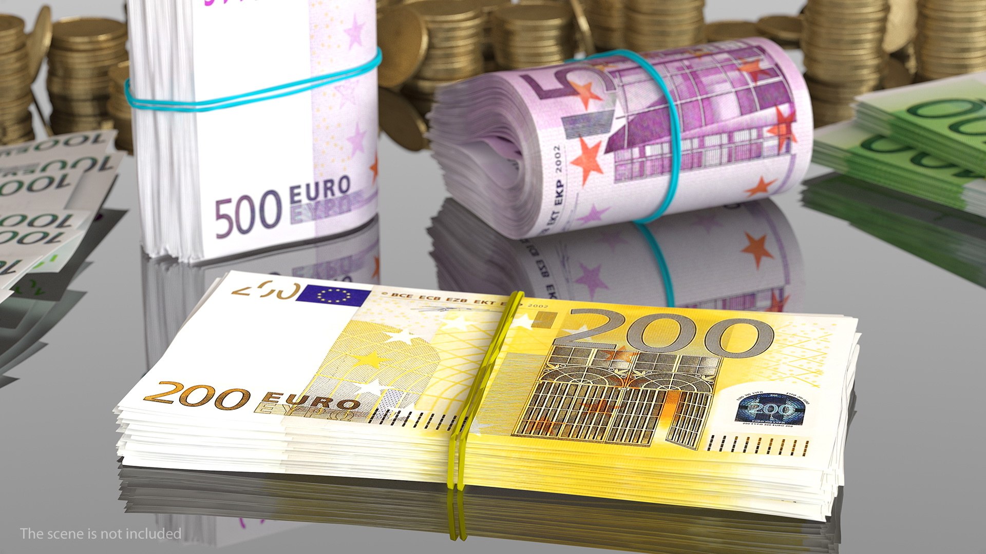 3D paper euro banknotes bank - TurboSquid 1463232