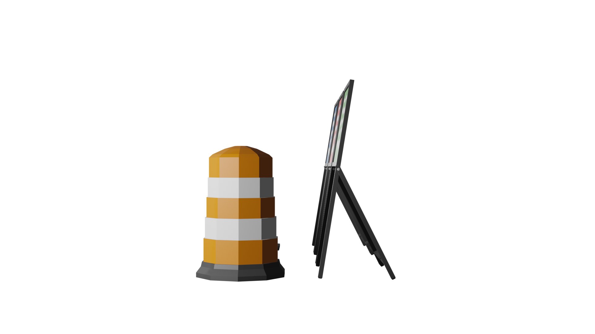 3D Road Closure Pack Model - TurboSquid 2112576