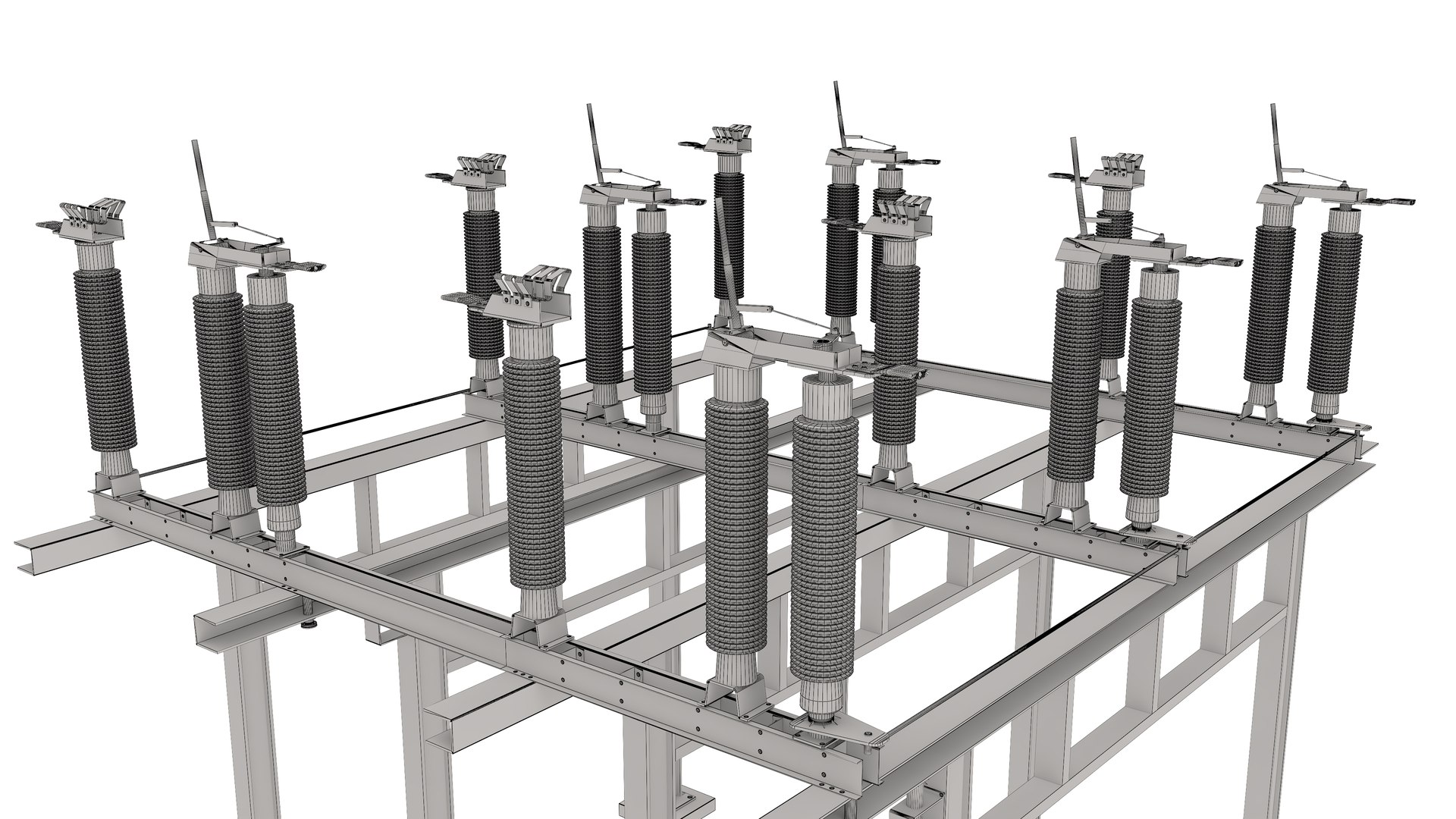 3D Substation High Voltage Disconnector - TurboSquid 2203699