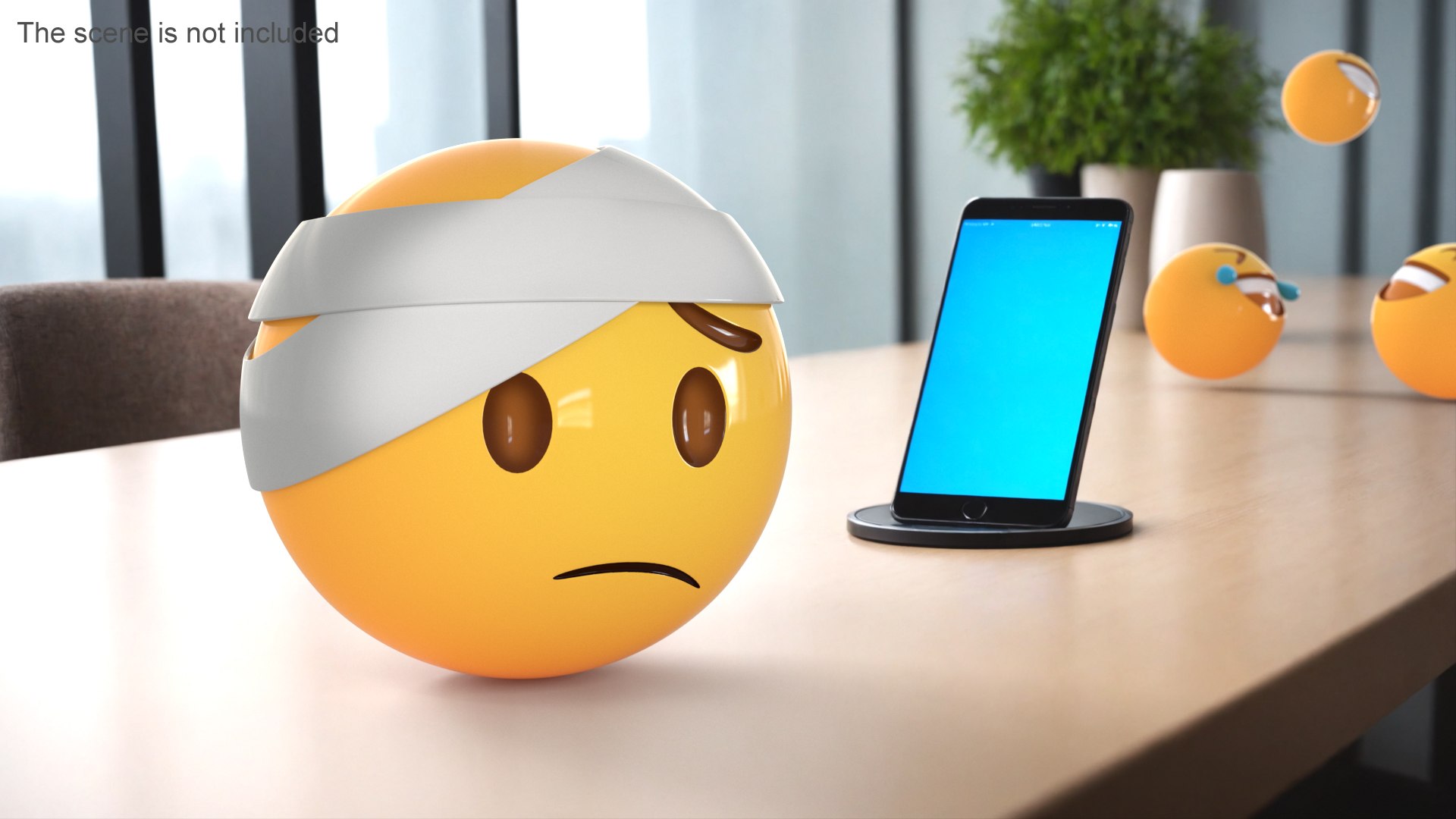 3D Emoji Bandaged Head Face - TurboSquid 2240463