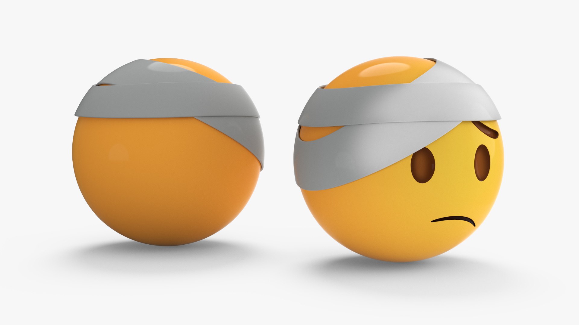 3D Emoji Bandaged Head Face - TurboSquid 2240463