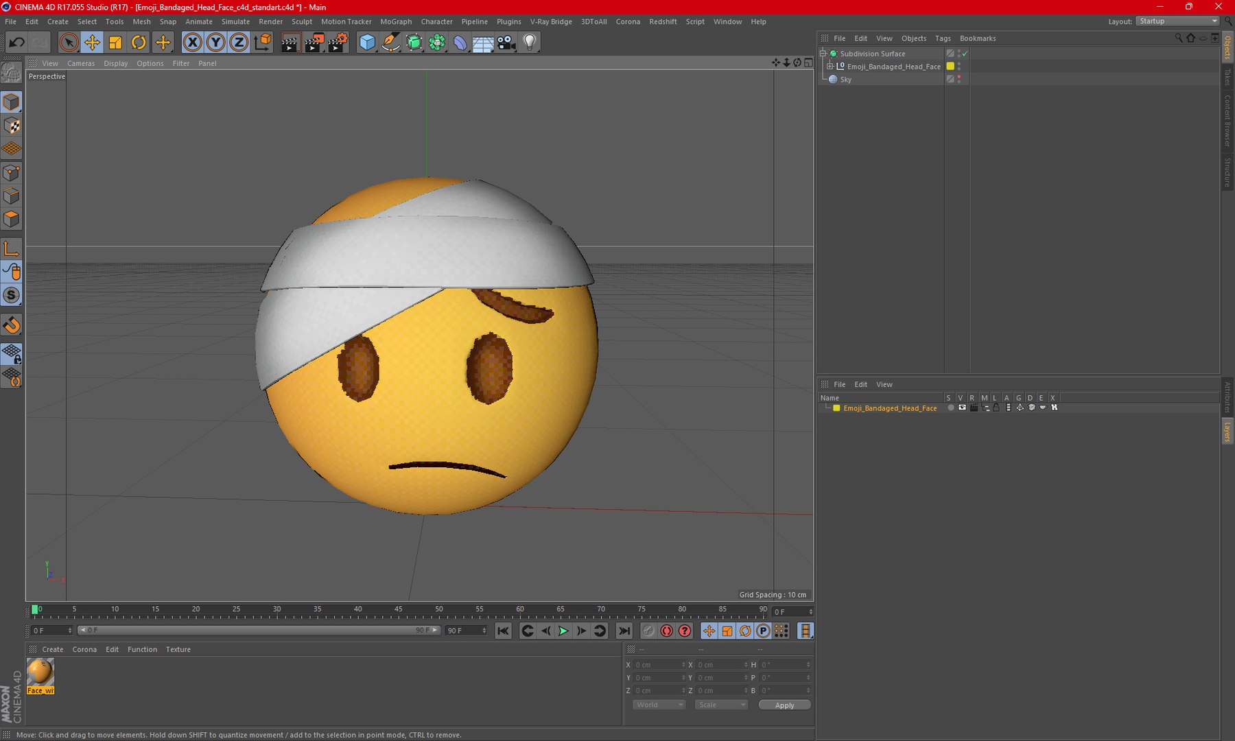 3D Emoji Bandaged Head Face - TurboSquid 2240463