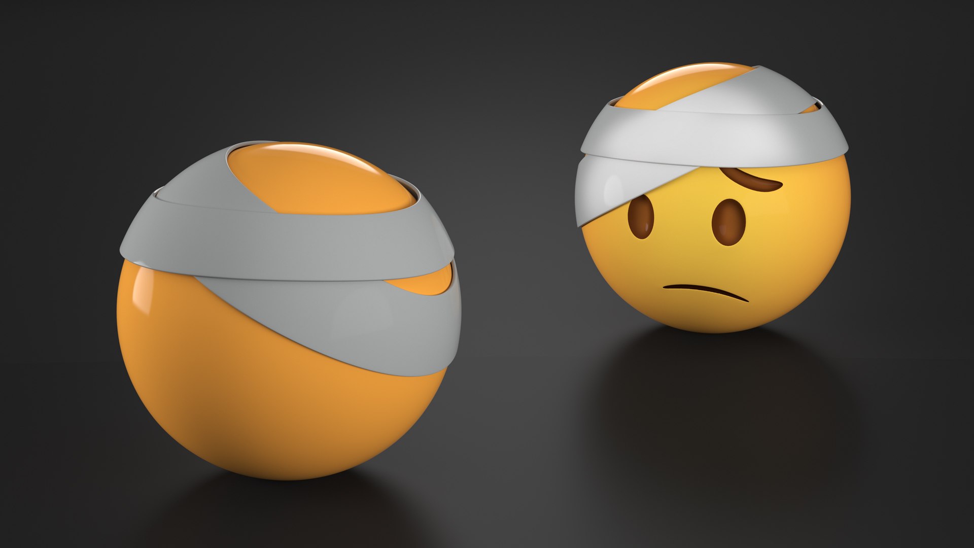 3D Emoji Bandaged Head Face - TurboSquid 2240463