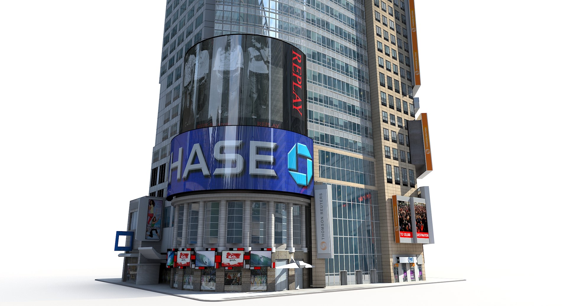 3D Thomson Reuters 3 Times Square Low Poly model - TurboSquid 1821213