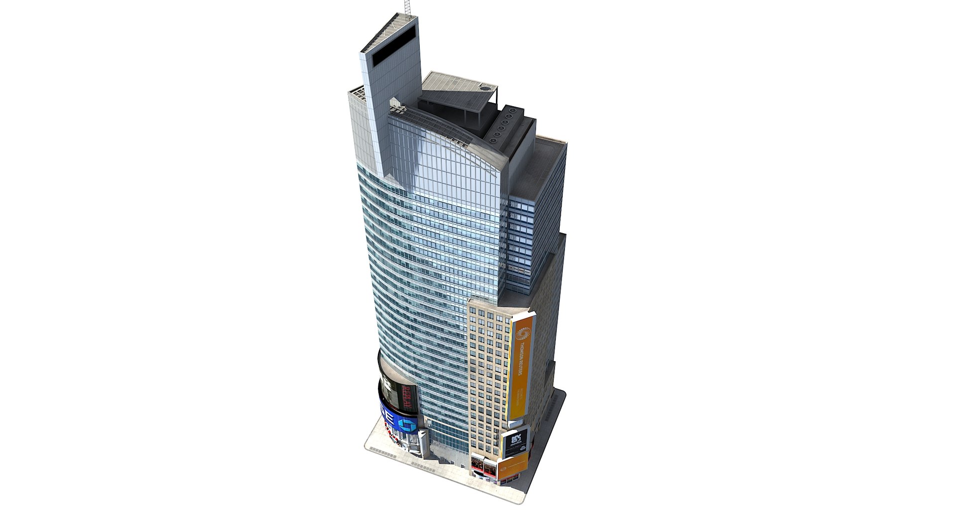 3D Thomson Reuters 3 Times Square Low Poly model - TurboSquid 1821213