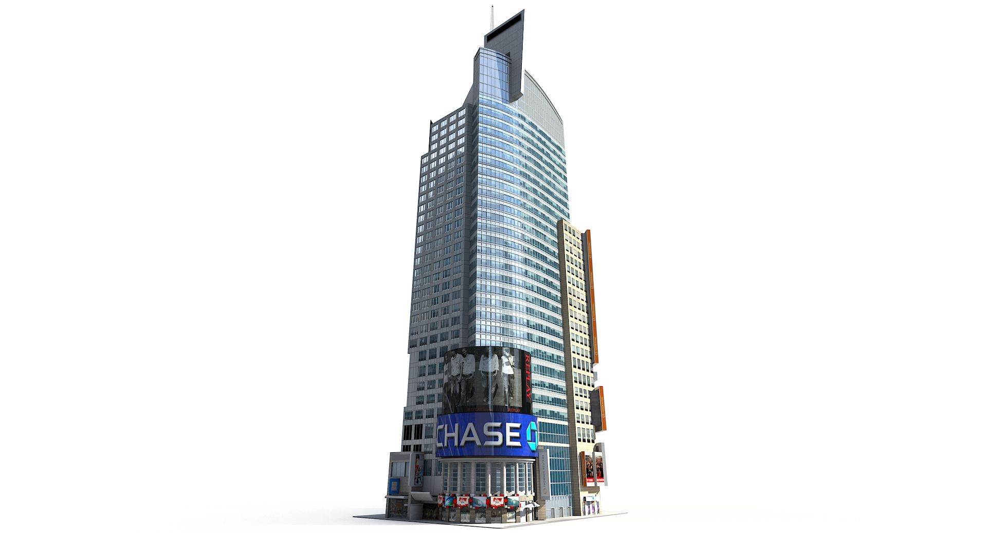 3D Thomson Reuters 3 Times Square Low Poly model - TurboSquid 1821213