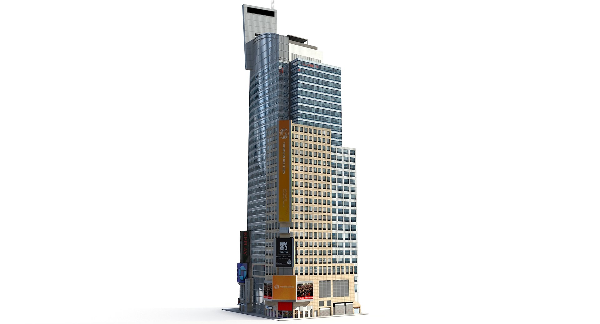 3D Thomson Reuters 3 Times Square Low Poly model - TurboSquid 1821213