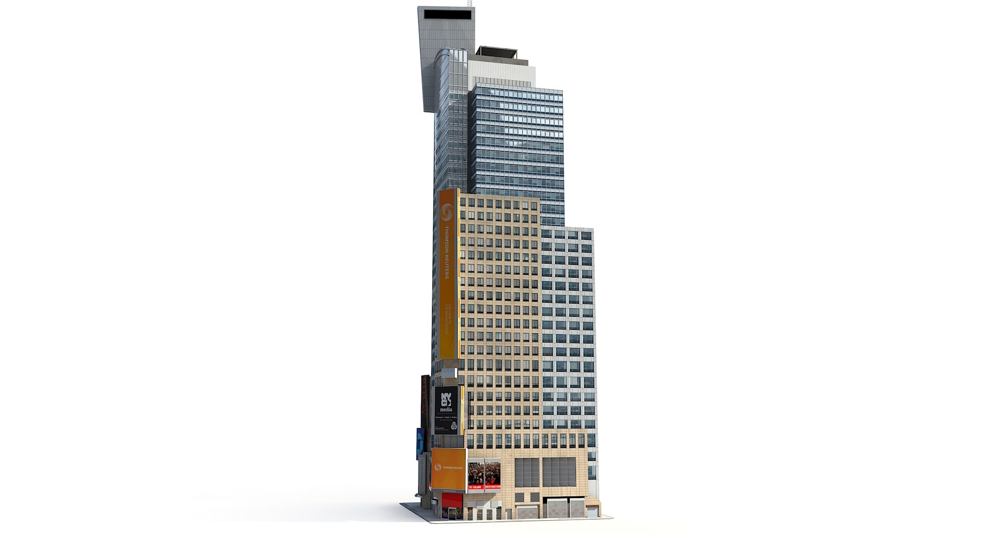 3D Thomson Reuters 3 Times Square Low Poly model - TurboSquid 1821213