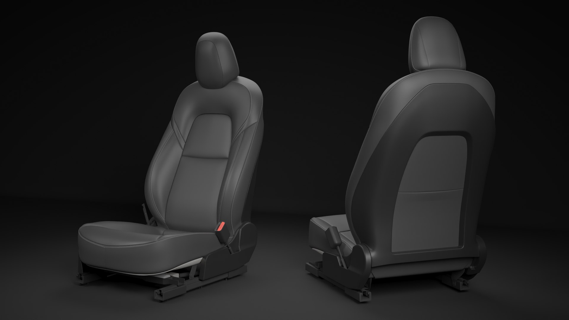 Tesla Model 3 Right Seat Black Leather Model - TurboSquid 2172244