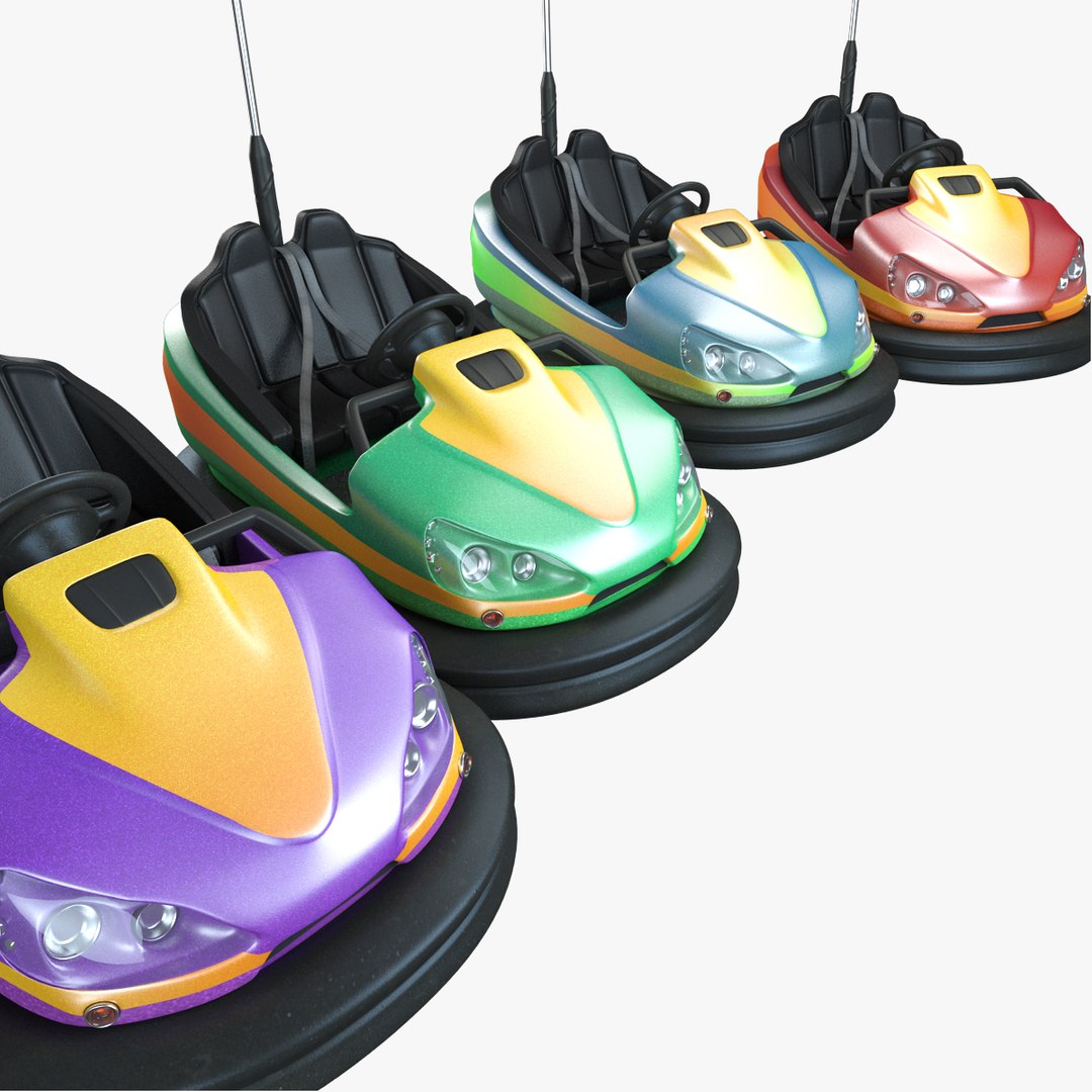 3d model bumper cars attraction