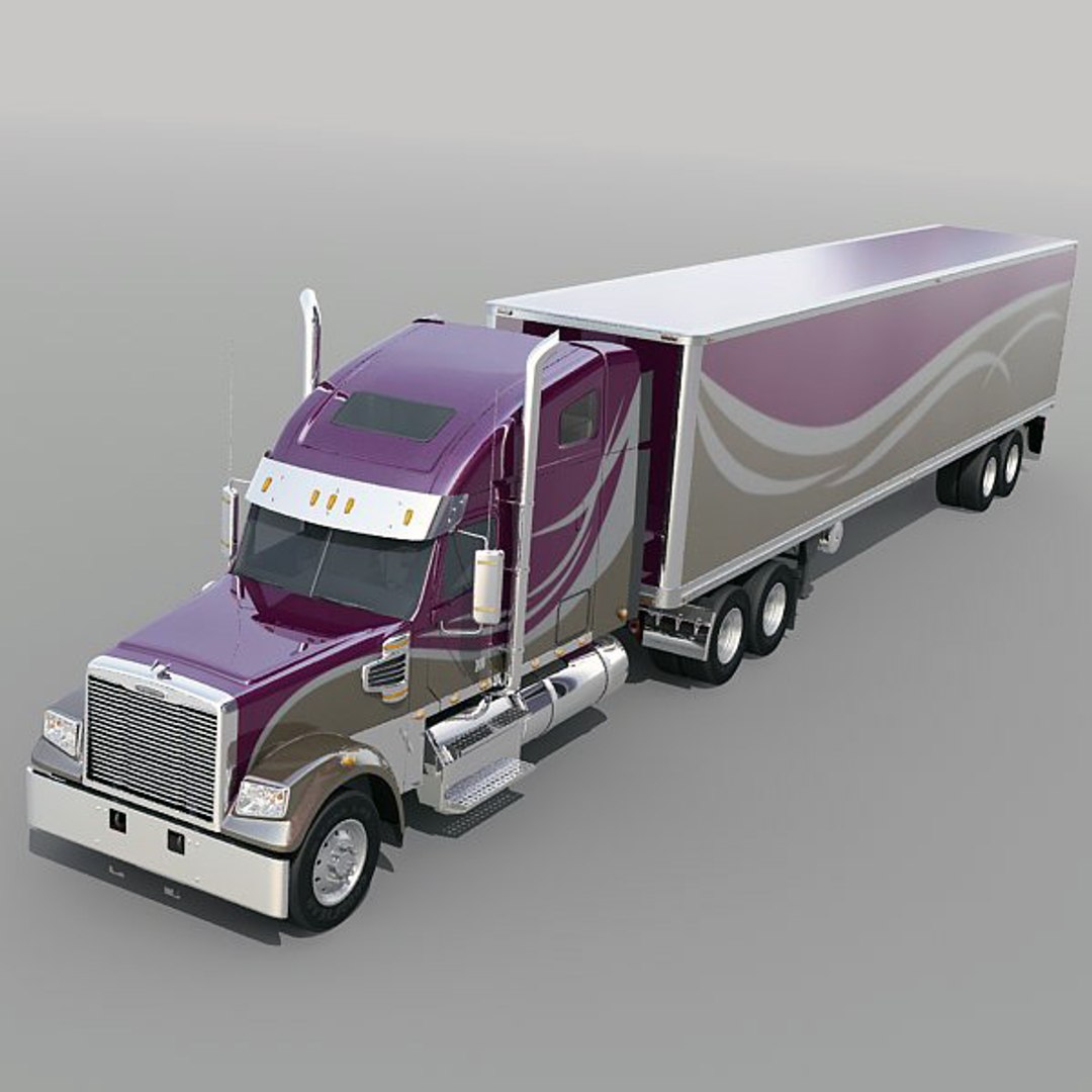 3d model freightliner coronado trailer