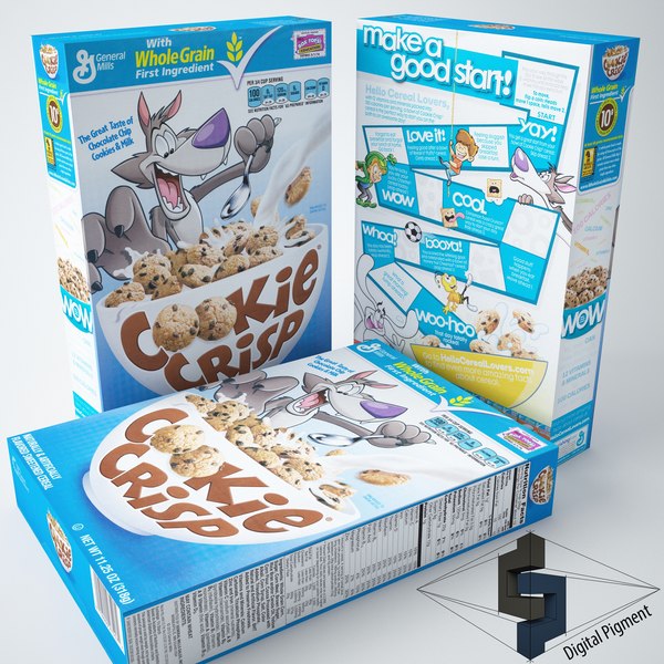 3d golden crisp cereal box model