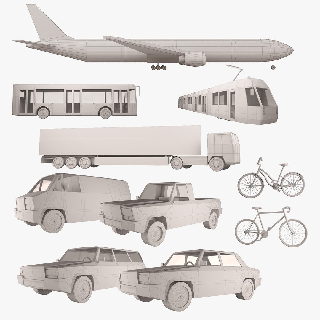Simple Transportation Set Simply 3D Model - TurboSquid 1150446