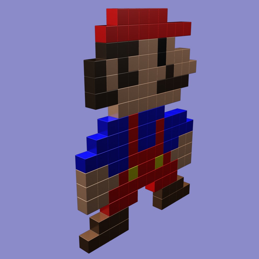 8 bit mario 3d obj