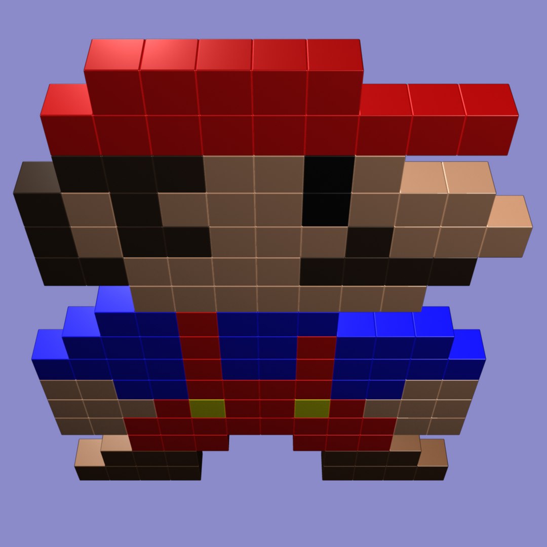 8 bit mario 3d obj