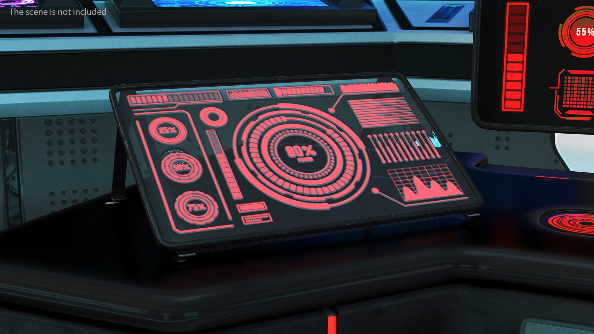 Transparent Sci Fi Display Red 3D - TurboSquid 2146057