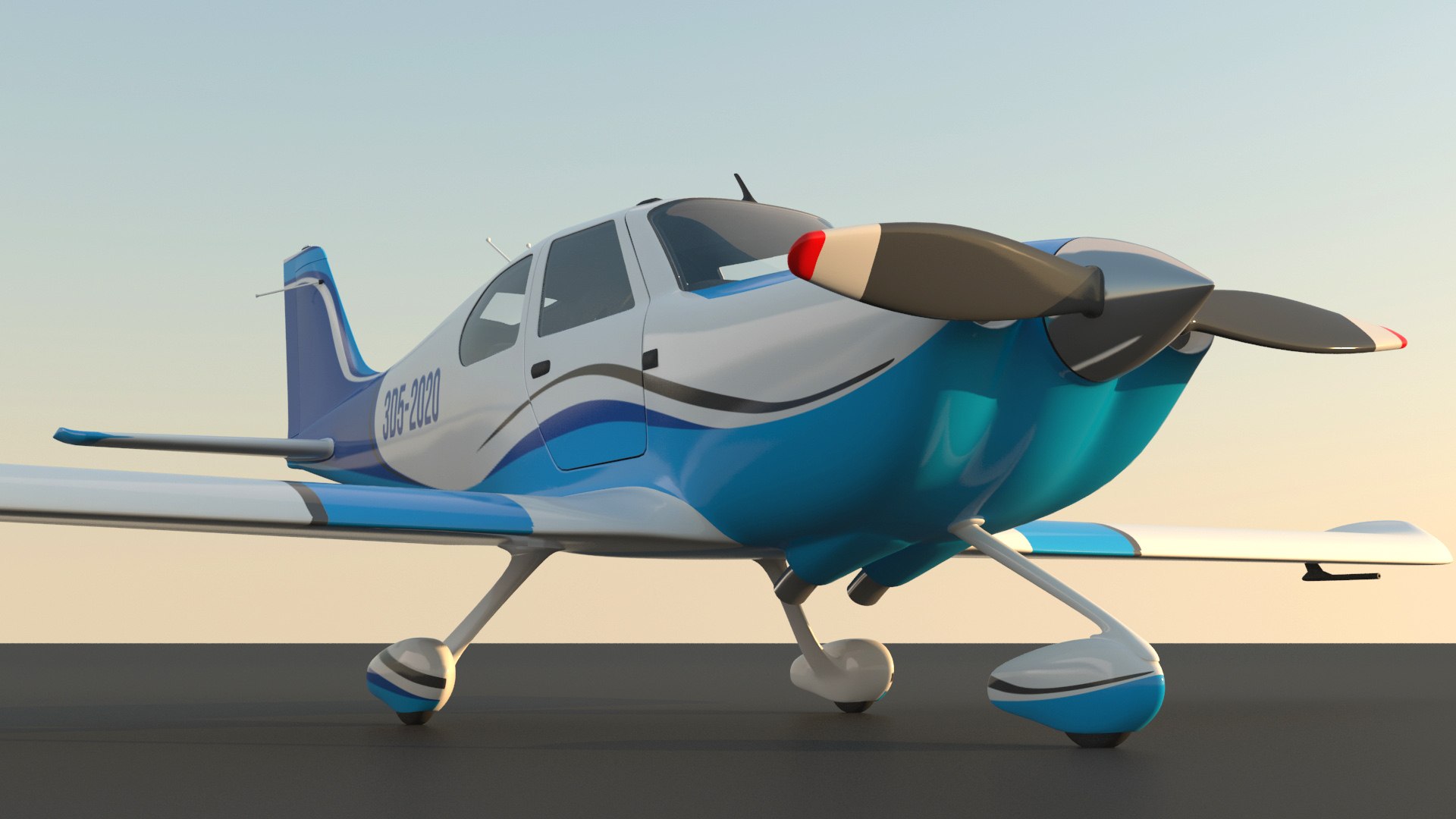 Generic Light Aircraft Airplane 3D Model - TurboSquid 1470009