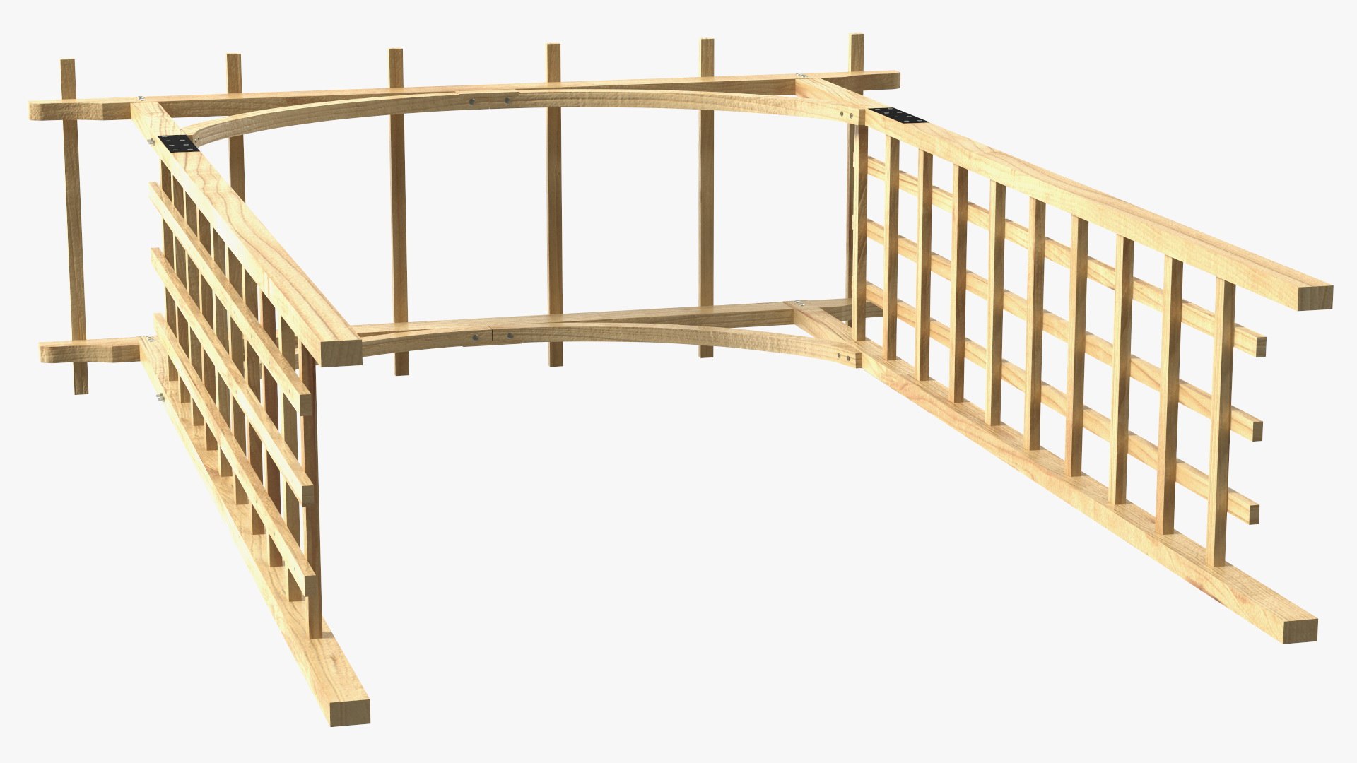 3D Outdoor Wooden Garden Archway model - TurboSquid 1841743