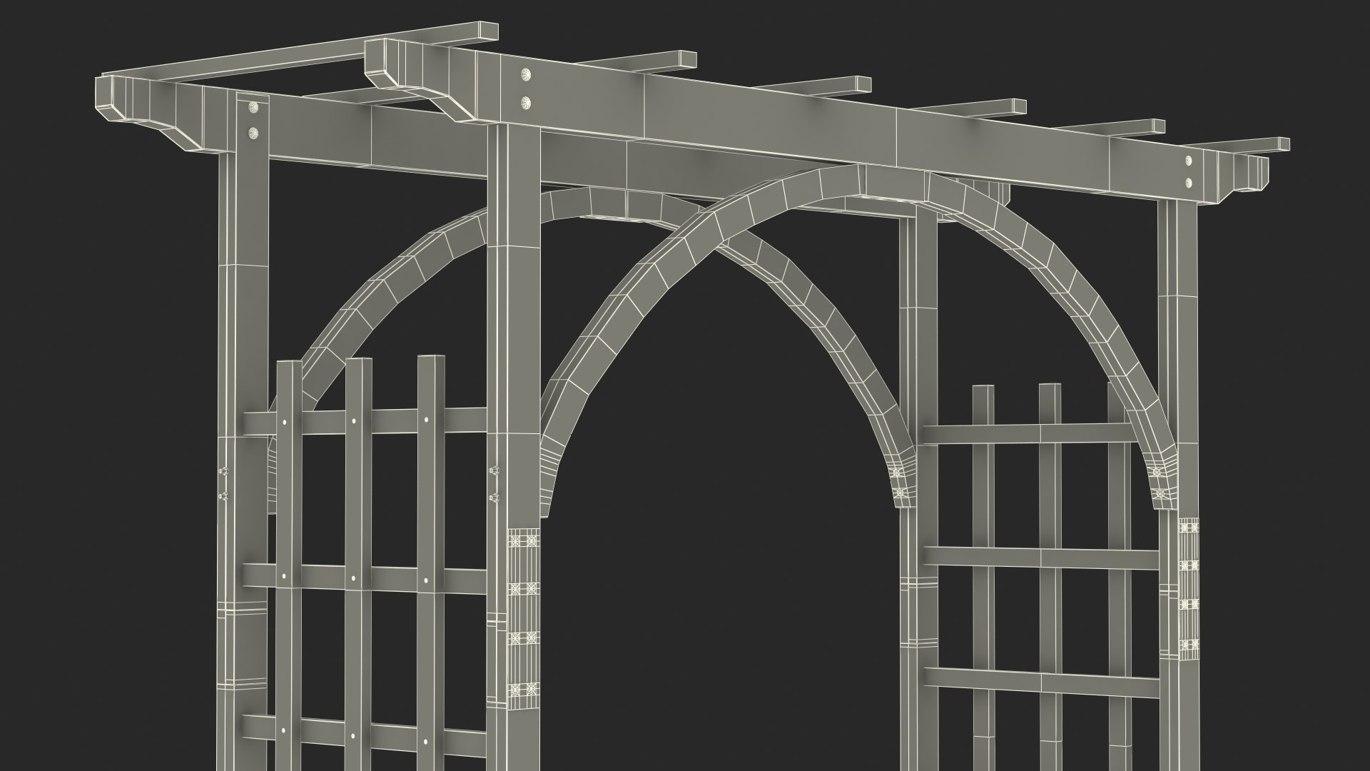 3D Outdoor Wooden Garden Archway model - TurboSquid 1841743