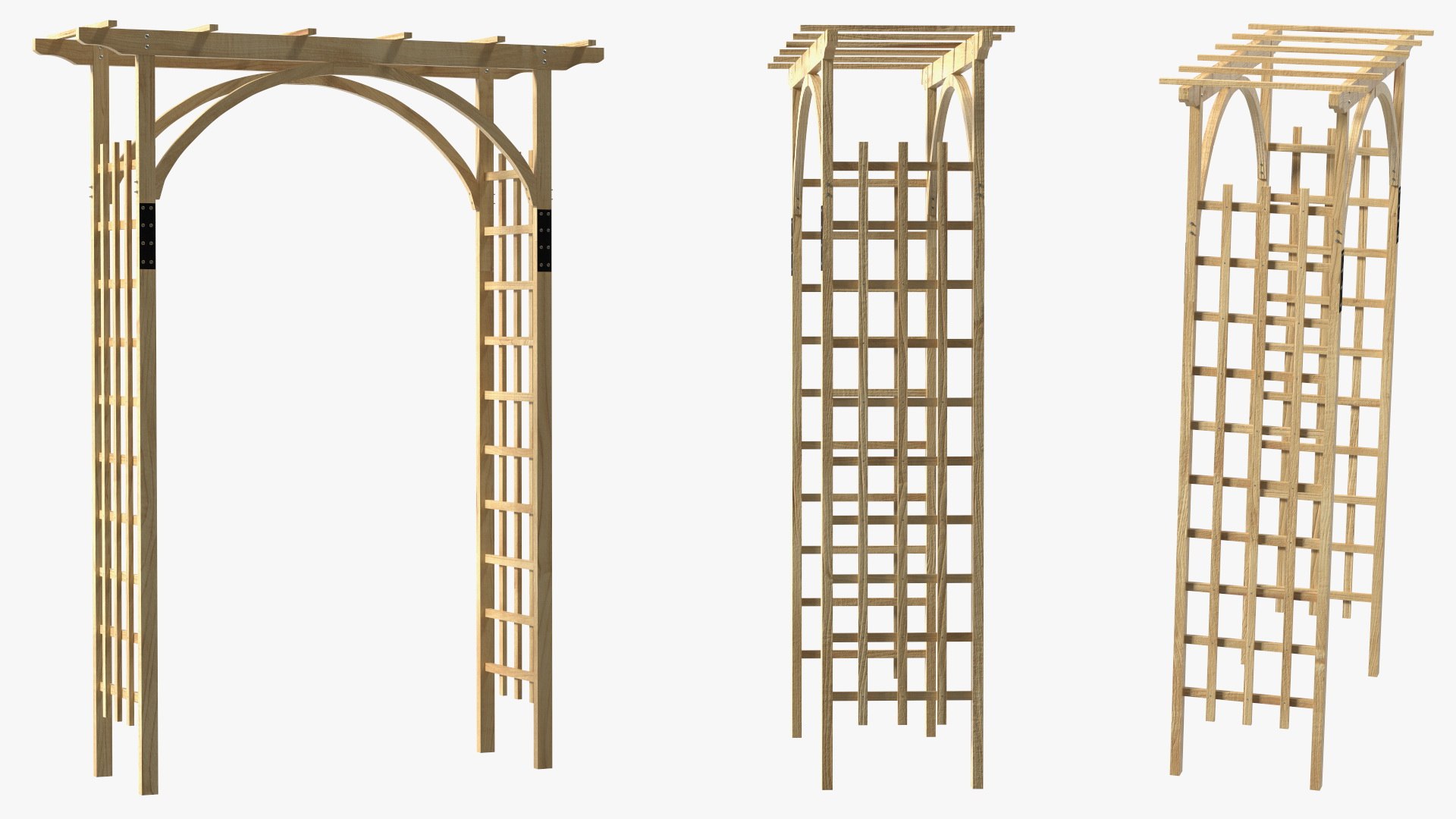 3D Outdoor Wooden Garden Archway model - TurboSquid 1841743