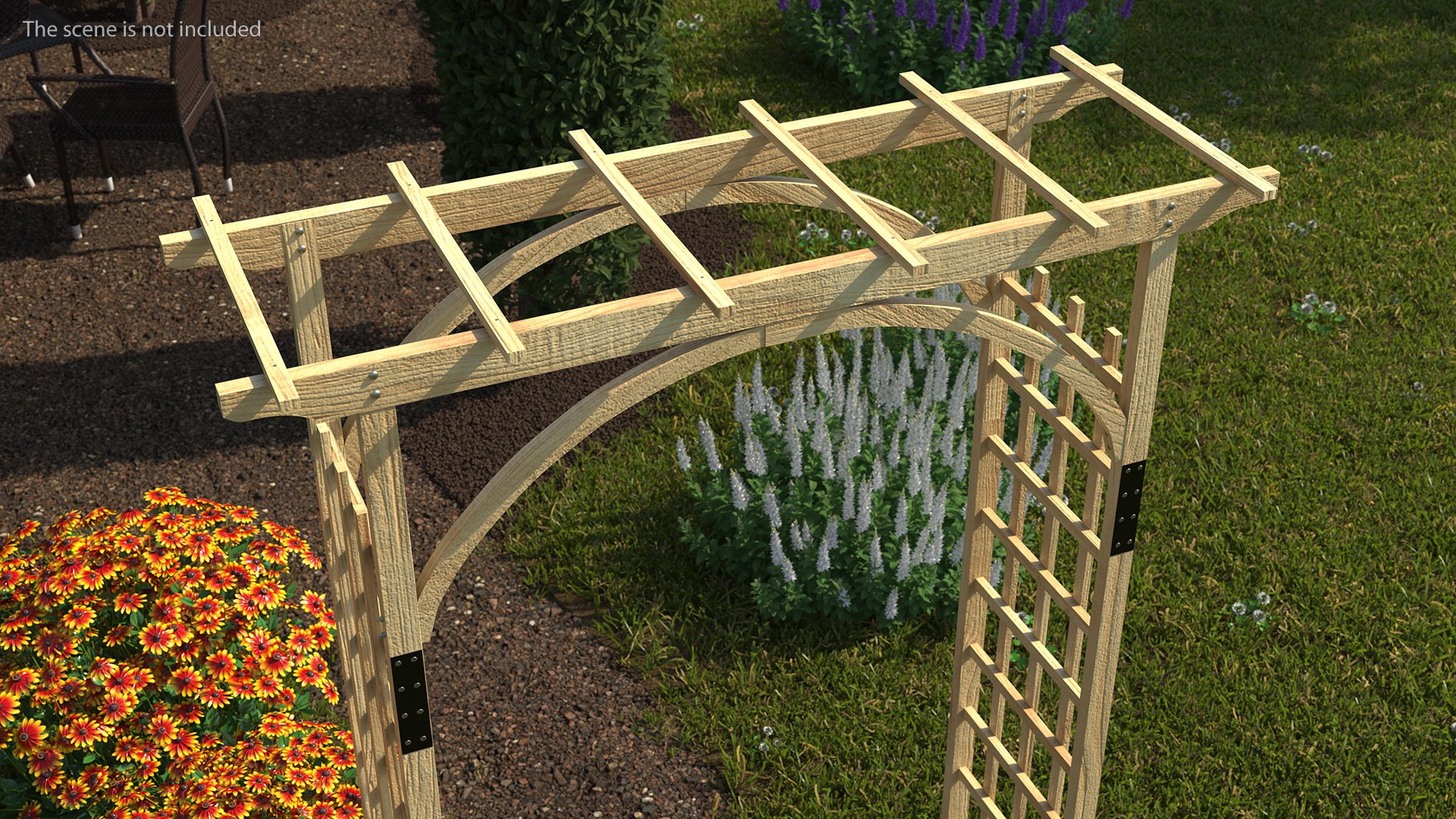 3D Outdoor Wooden Garden Archway model - TurboSquid 1841743