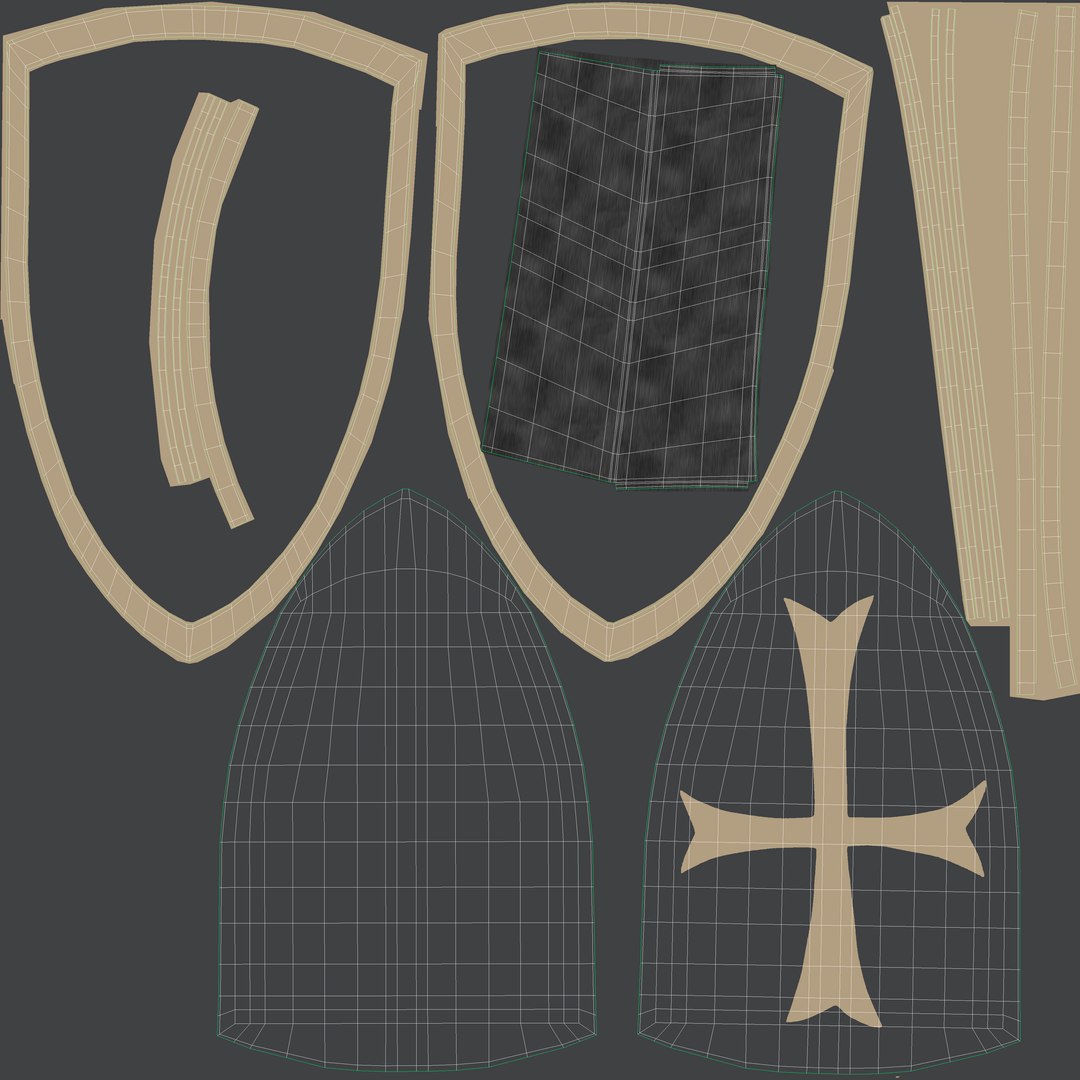 3d European Shield 2 Model