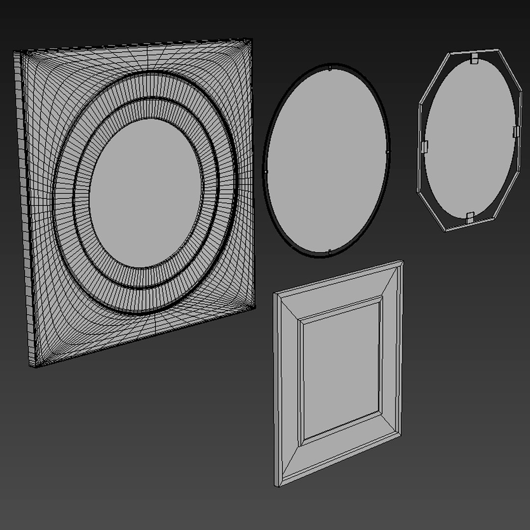 3D Model Mirrors Set 06 - TurboSquid 1393802